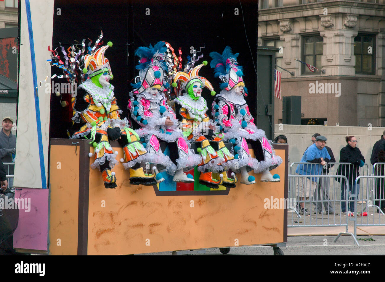 Four sitting jester, Mummers Parade, Philadelphia , Pennsylvania,USA ...