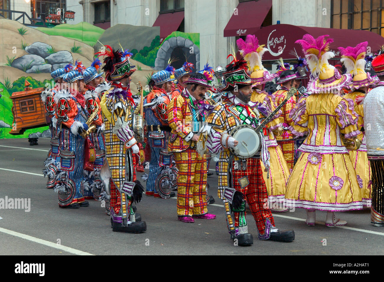 String band going to start marching, Mummers Parade, Philadelphia ...