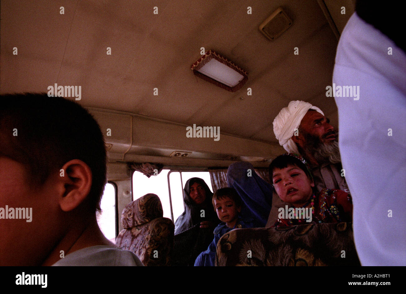 Passengers in the Kandahar-Kabul's Bus Stock Photo - Alamy