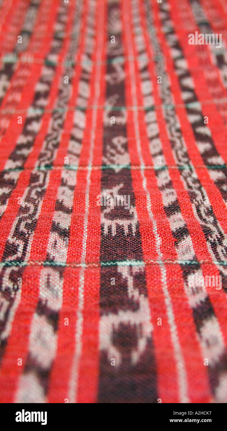 Detail of weft ikat patterned Guatemalan Maya skirt fabric from ...