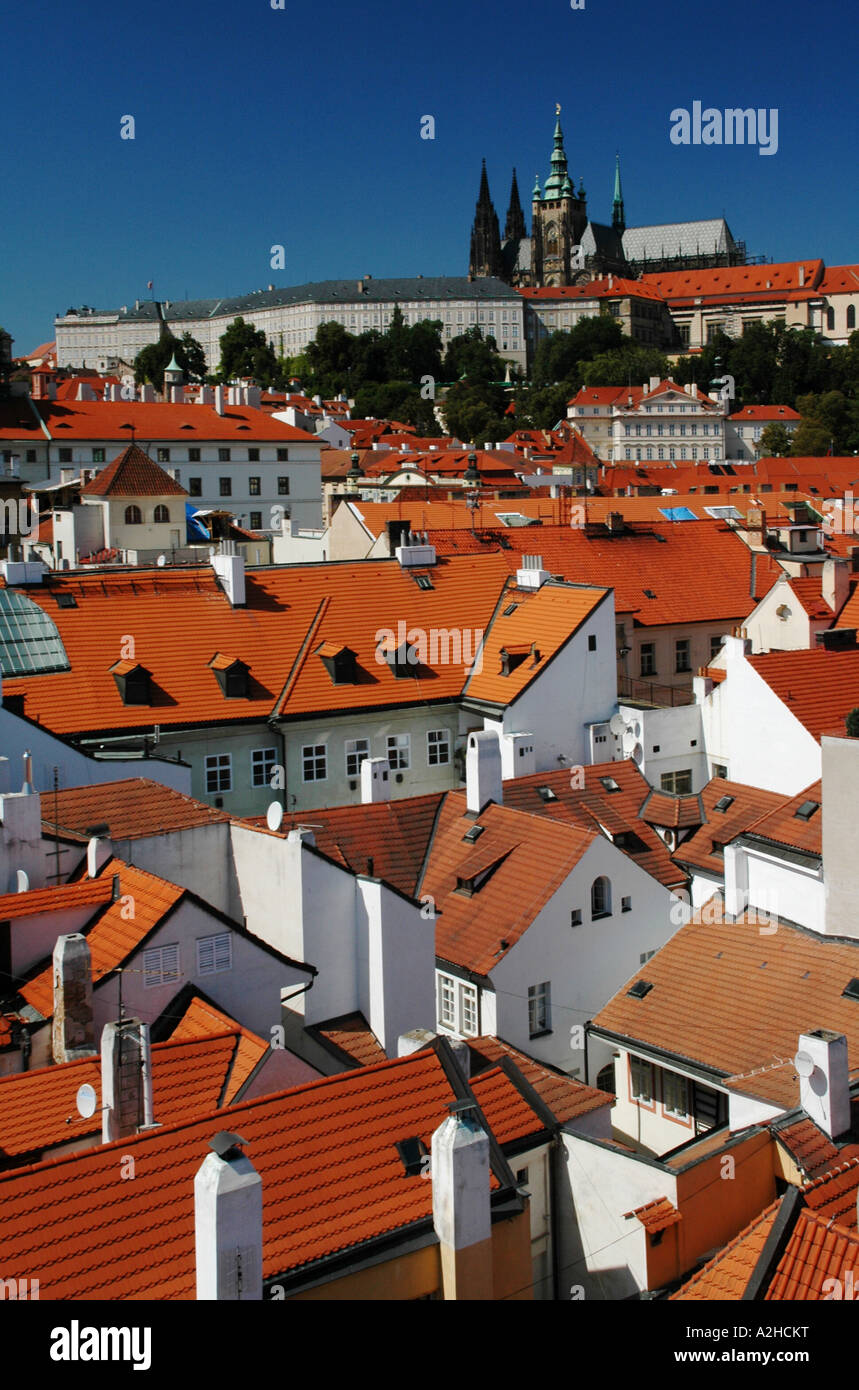 Red Roofs of Prague View from Small Side Bridge Tower Prague 1 Czech ...