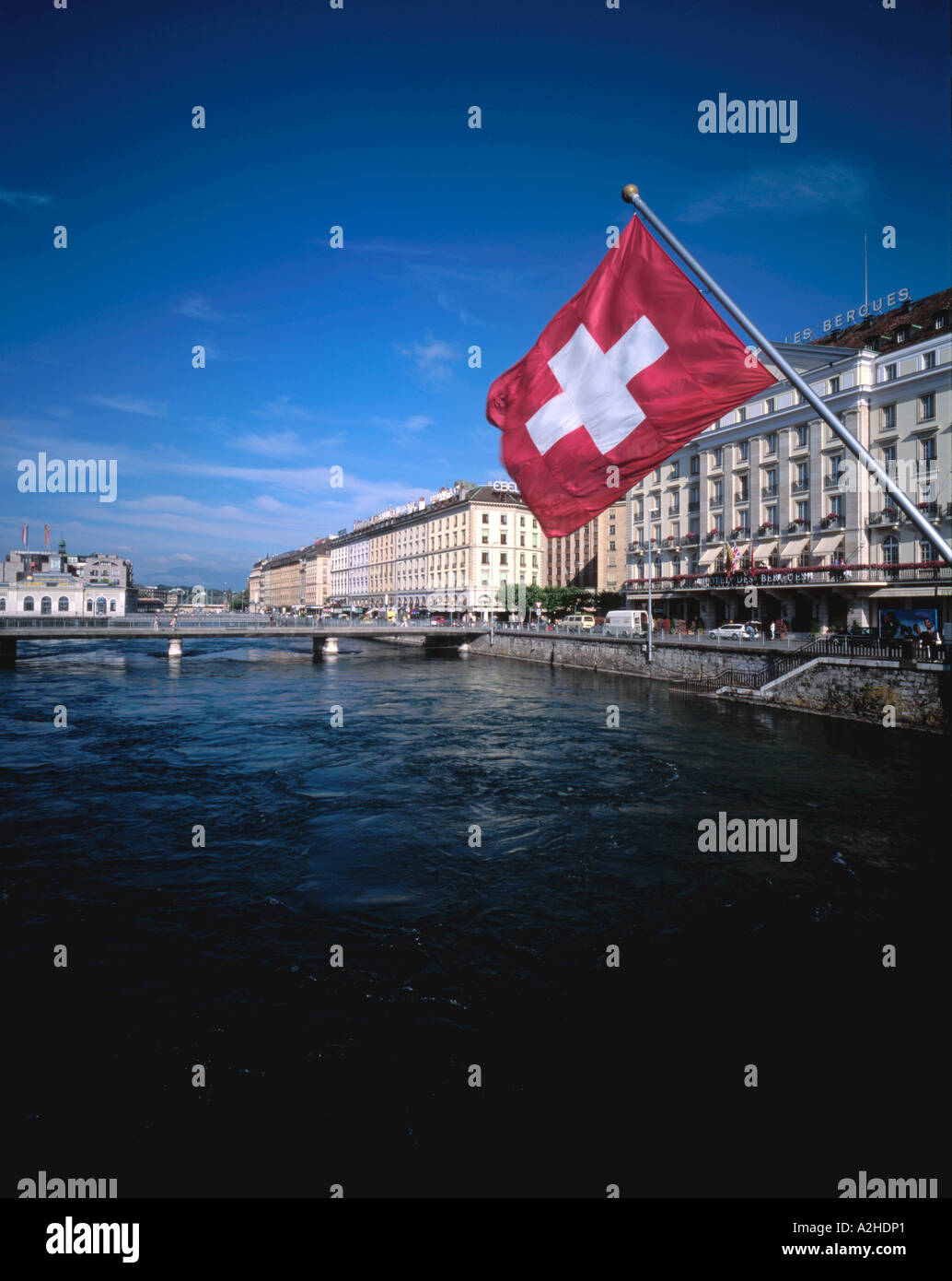 Geneva skyline flag hi-res stock photography and images - Alamy