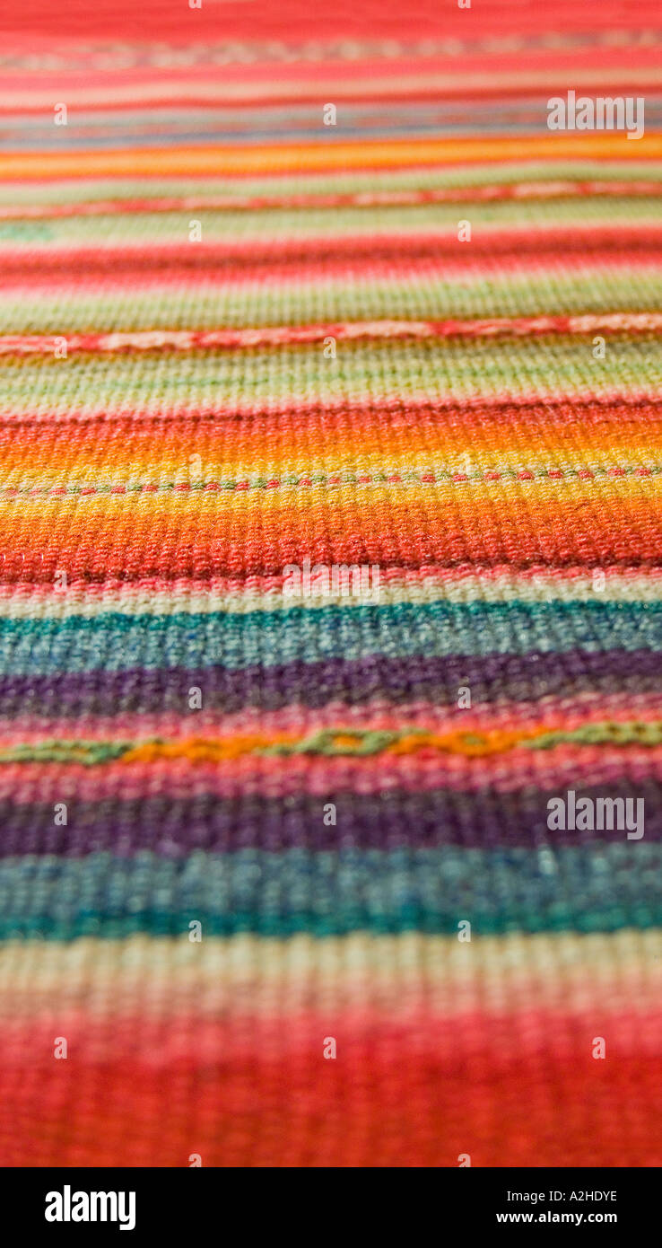 Detail of Andean fabric from Peru as sold in the markets of La Paz ...