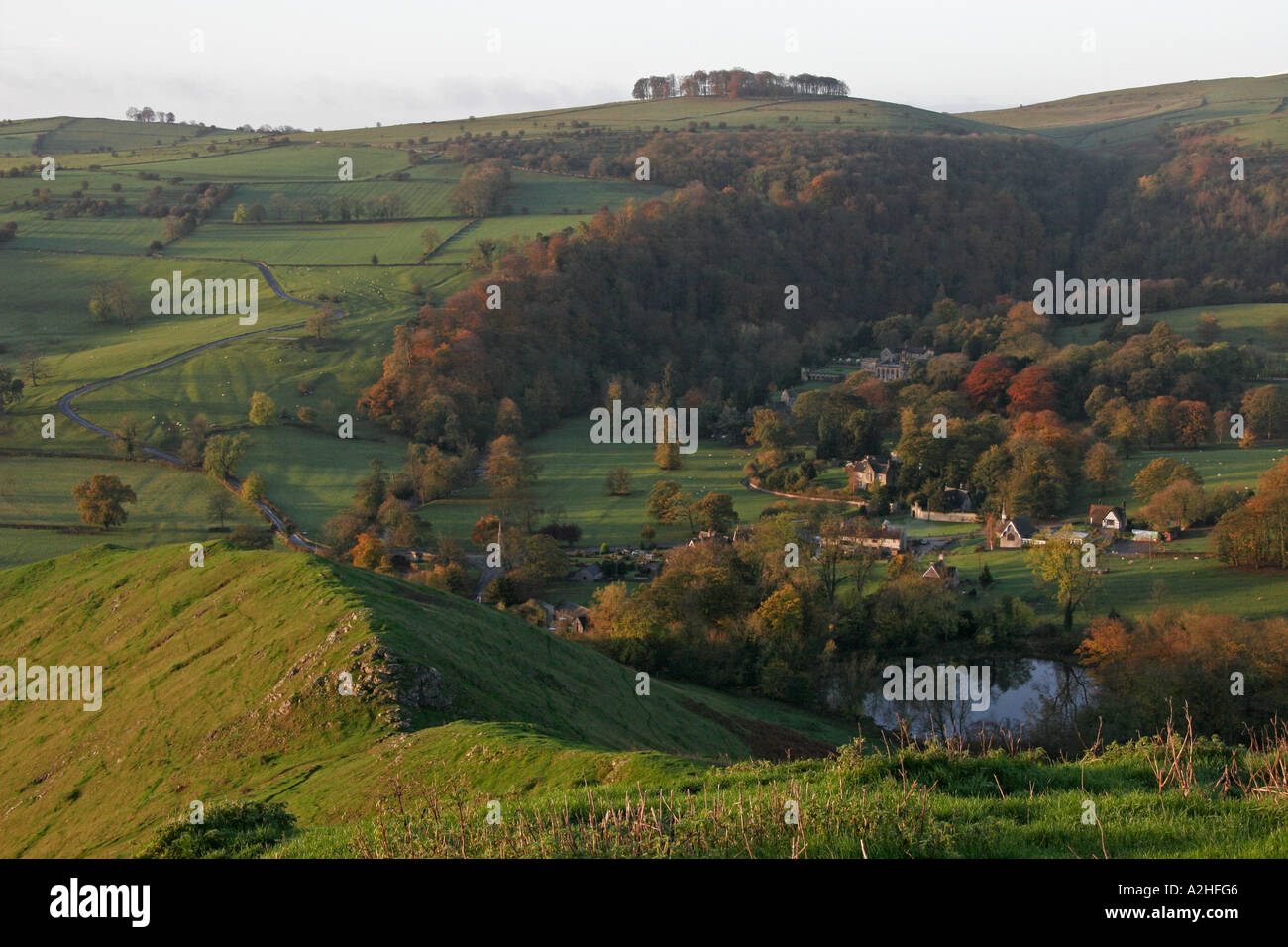 Ilam and Manifold Valley from Bunster Hill, Staffordshire, Peak ...