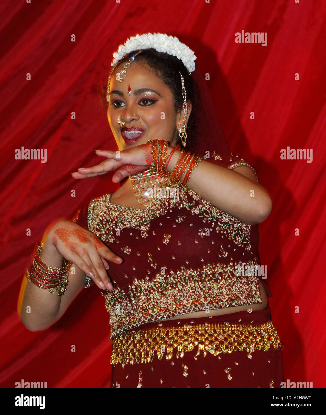 Female dancer performing Indian traditional dance, Diwali Festival of ...