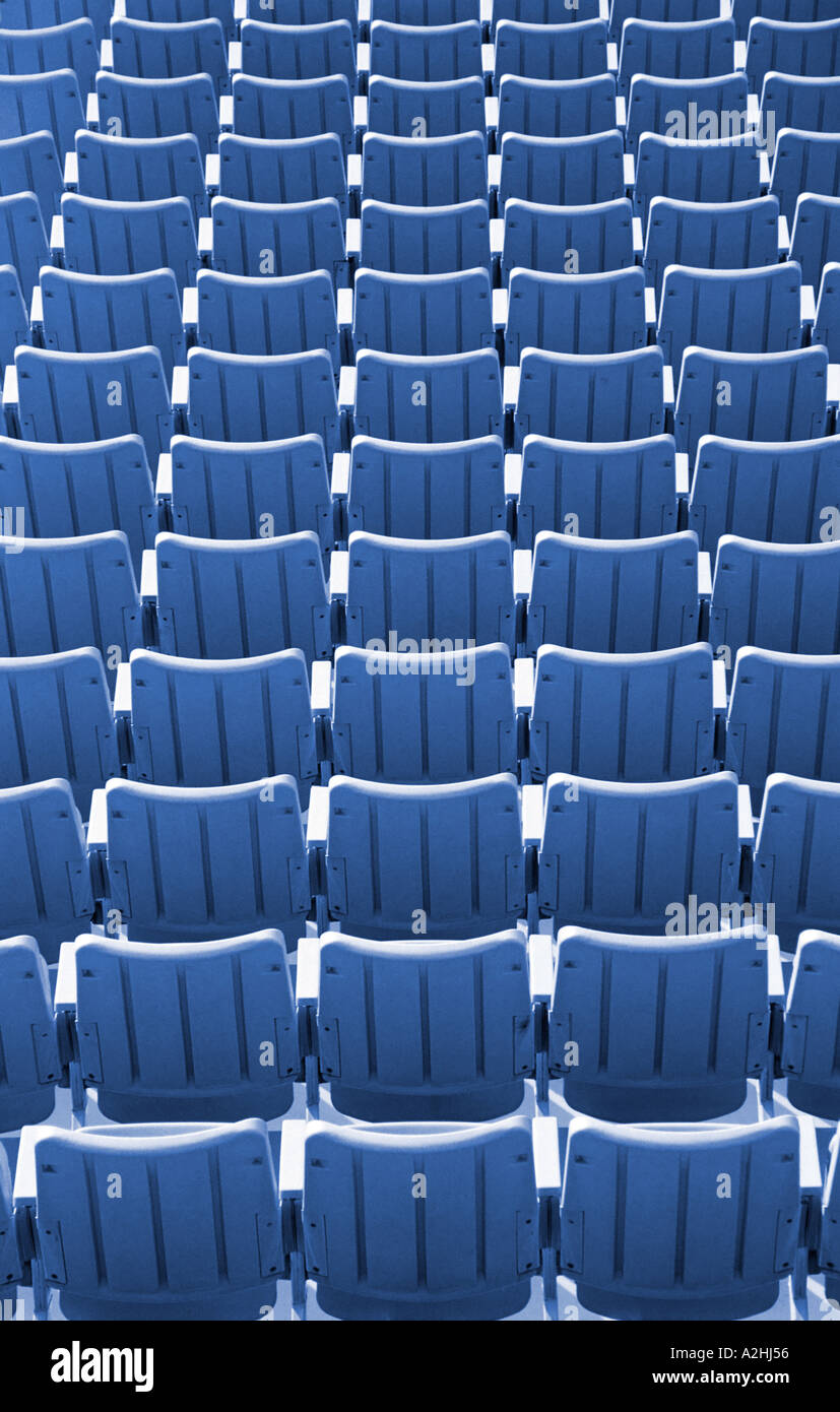 Stadium many blue seats hi-res stock photography and images - Alamy