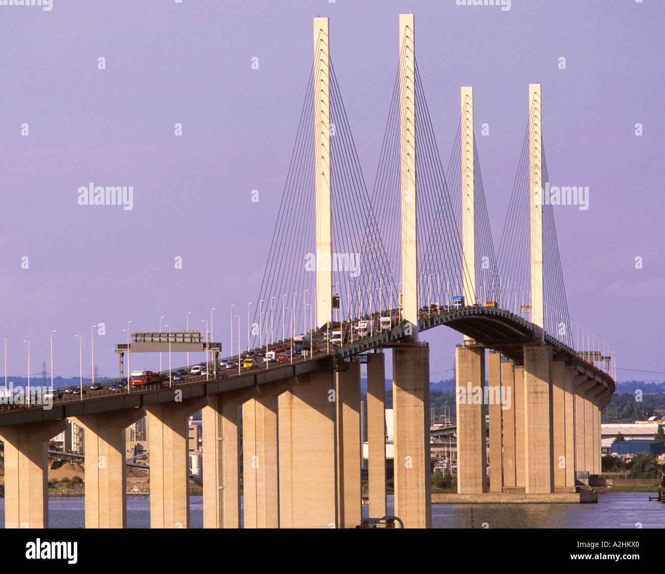 GB KENT DARTFORD CROSSING QUEEN ELIZABETH II BRIDGE RIVER THAMES Stock ...