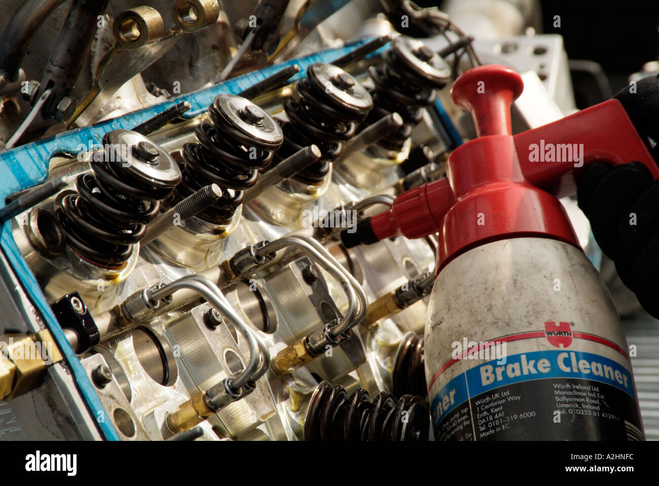 dragster engine being strip down after a race Stock Photo - Alamy