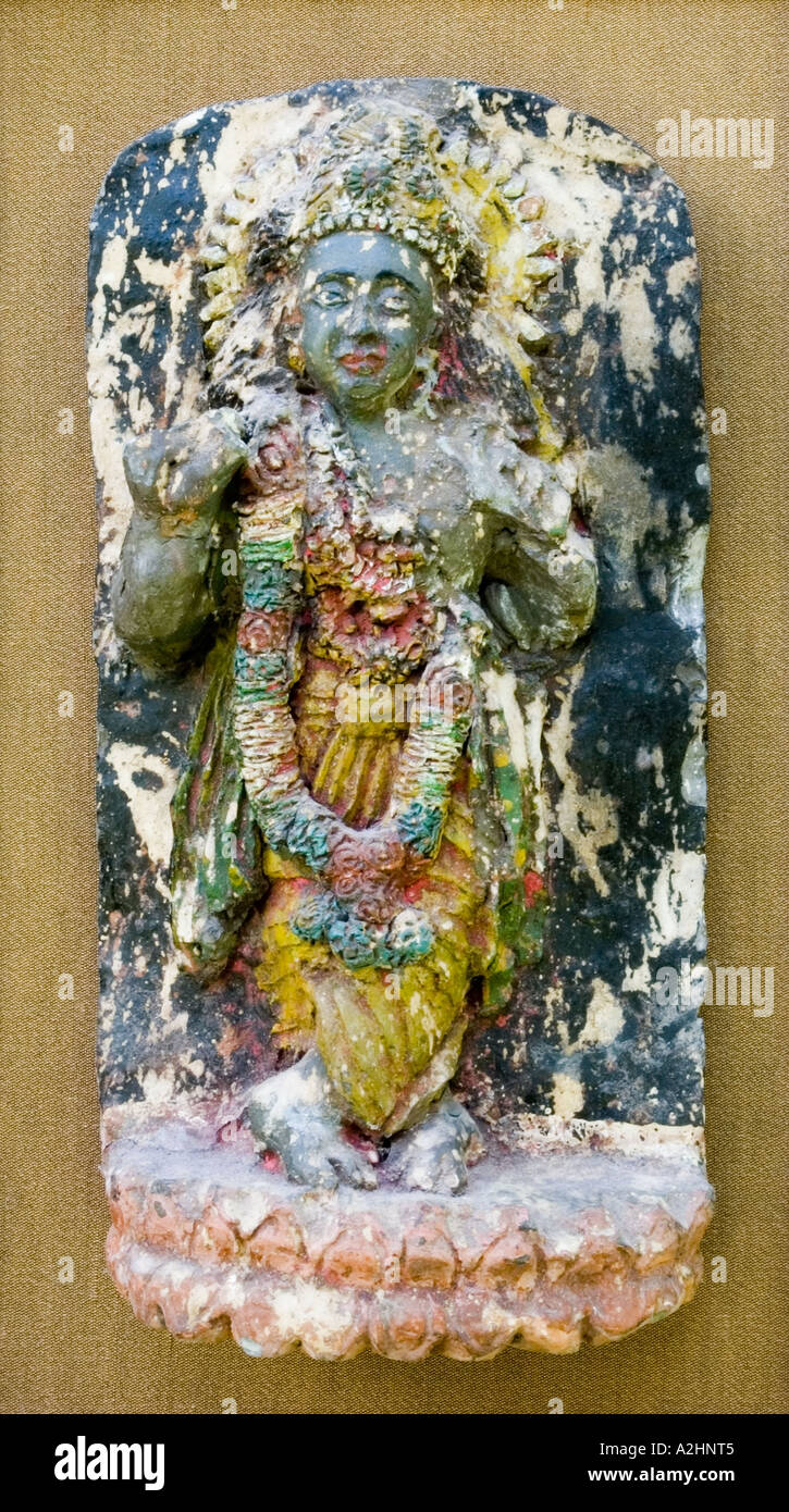 Small clay painted wall decoration depicting the God Lord Krishna, from ...