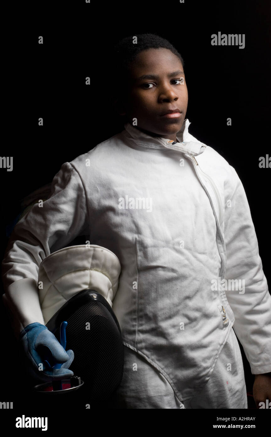 A young fencer with his equipment Stock Photo - Alamy