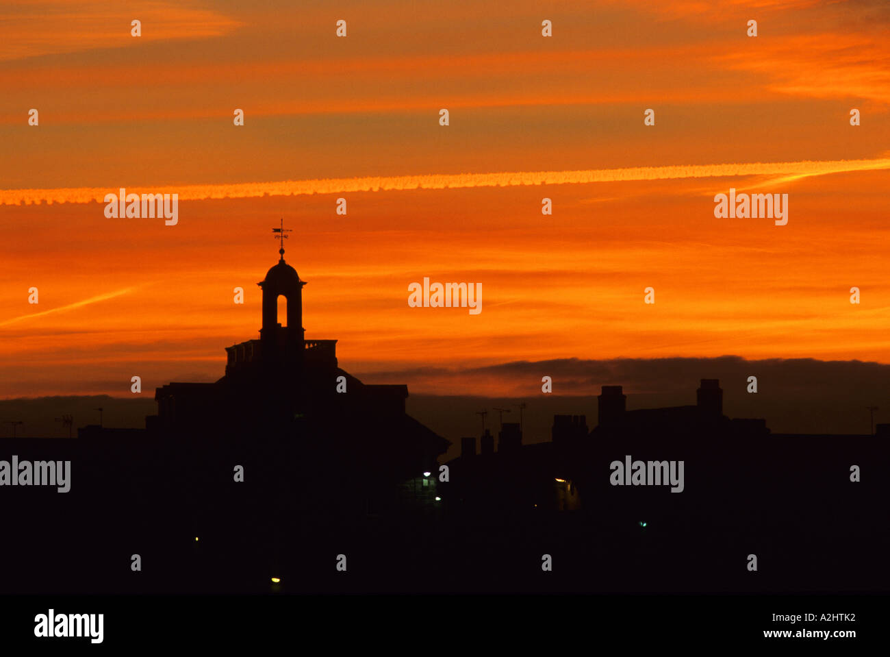 Dawn sky over Market House, Warwick, Warwickshire, England, UK Stock ...