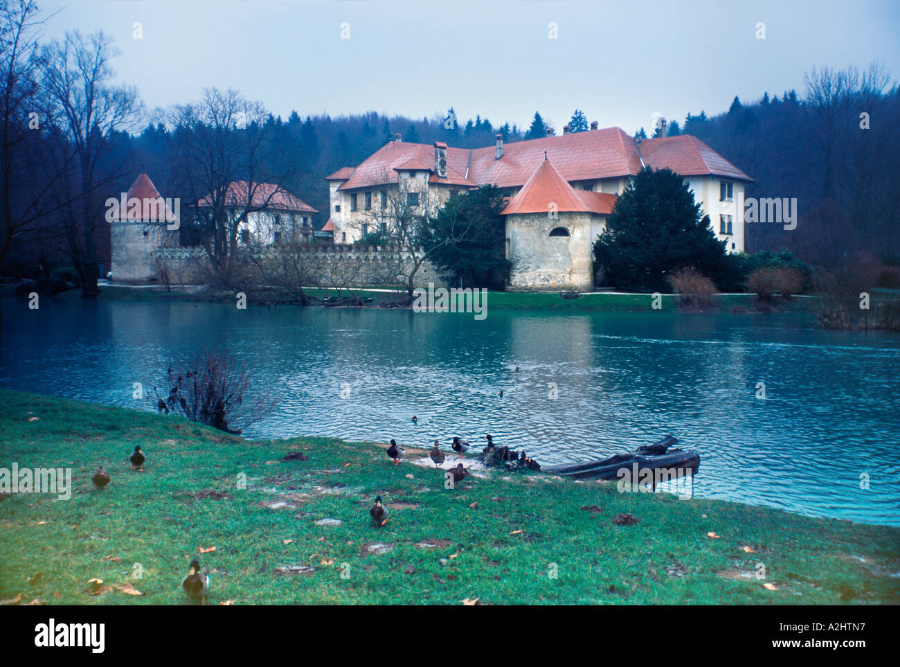 Otocec Castle stands on an isle of Krka River 7km from the town of Novo ...