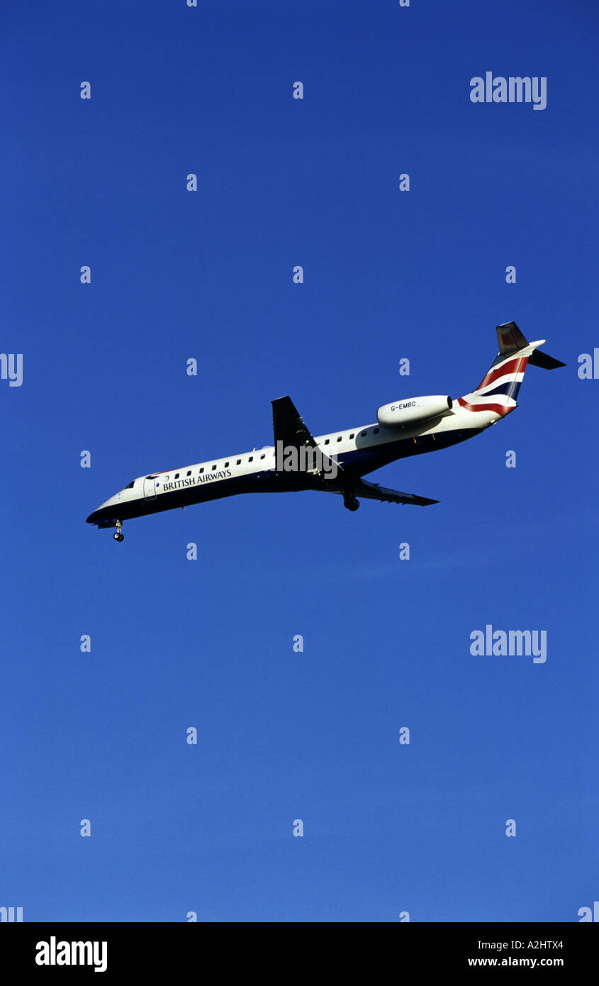 British Airways Embraer RJ145 EU aircraft approaching Birmingham ...