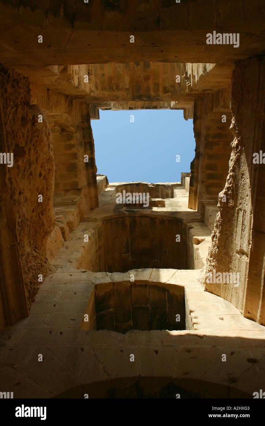Interior of Roman amphitheatre colosseum, El Jem, Tunisia Stock Photo ...