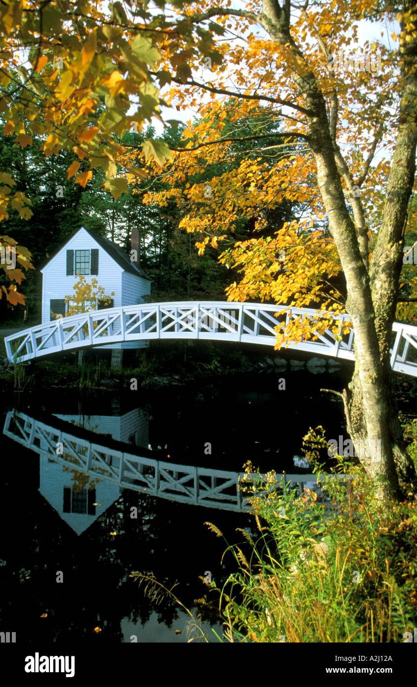 Bridge connected against built structure Stock Photo - Alamy