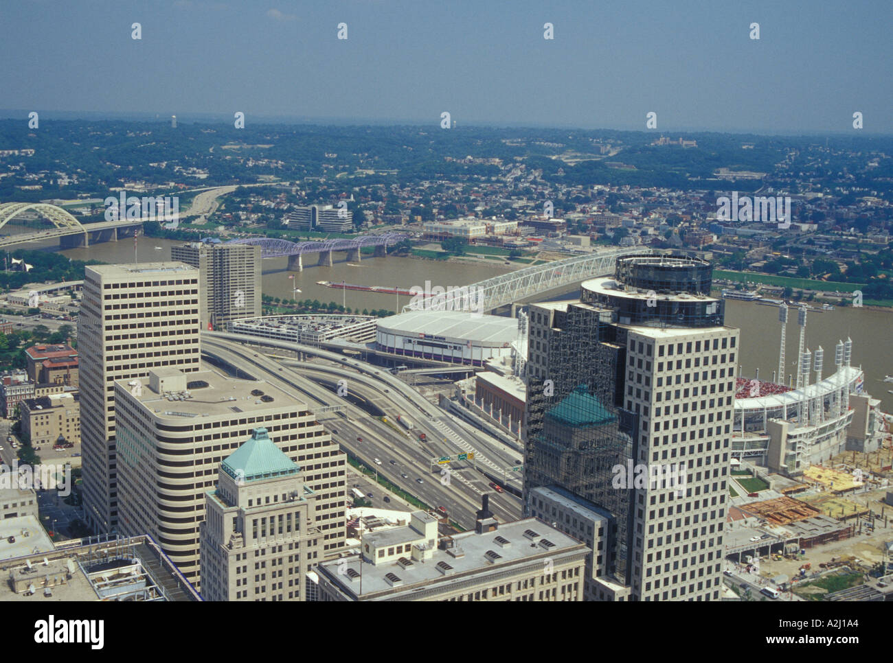 Aerial view downtown cincinnati ohio hi-res stock photography and ...