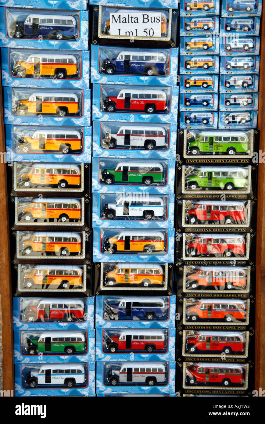 Model Malta Buses on display at Flea Market stall Stock Photo - Alamy