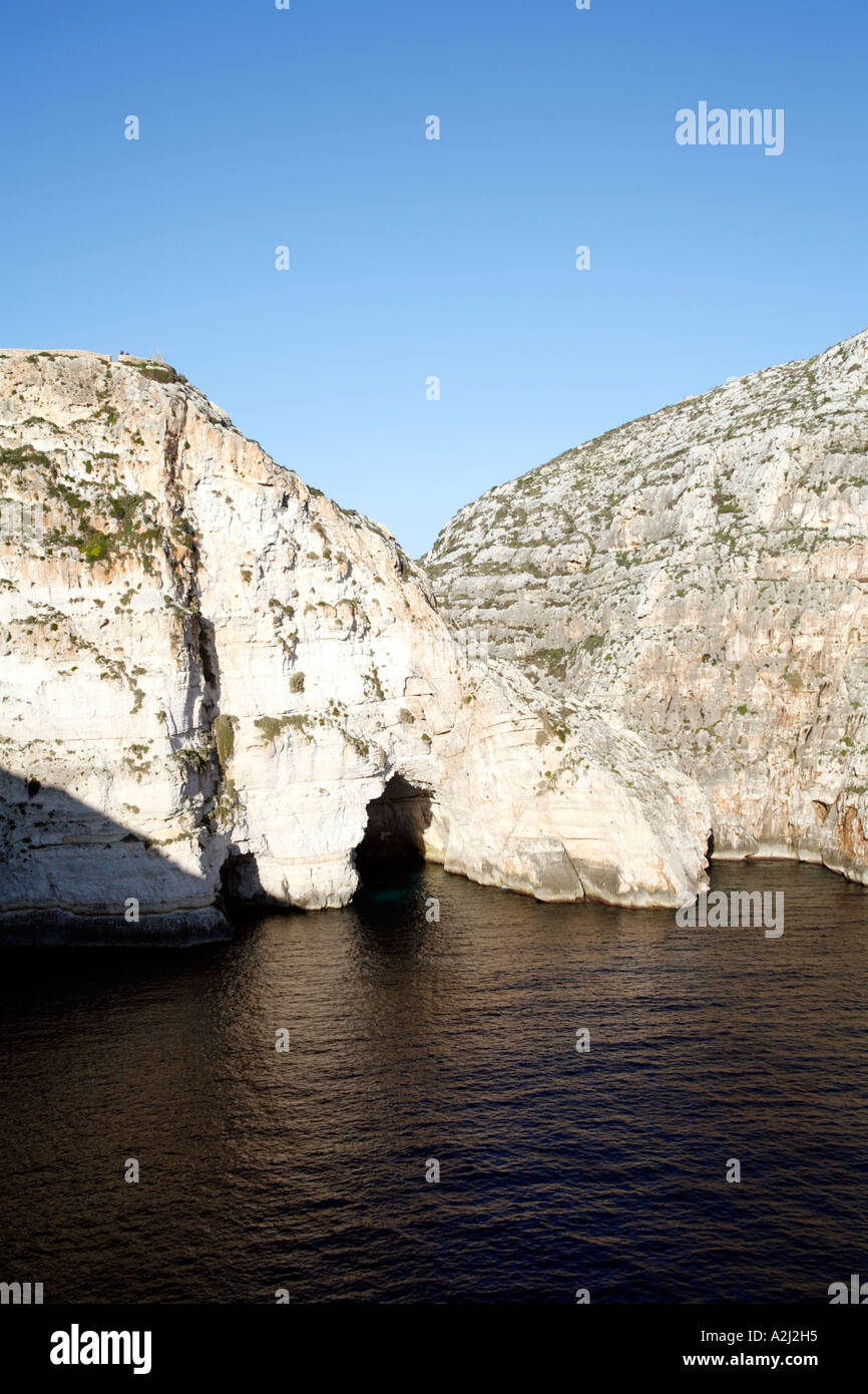Limestone Cliffs and Sea Cave near The Blue Grotto Malta Stock Photo ...