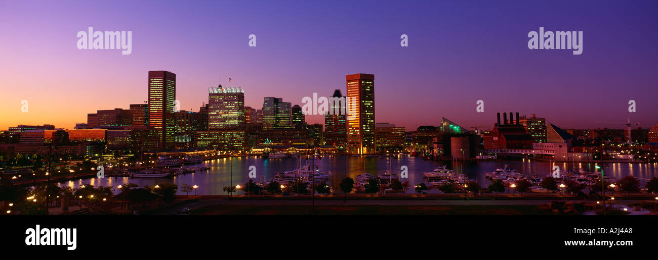 Inner Harbor Baltimore Sunset Maryland Stock Photo - Alamy