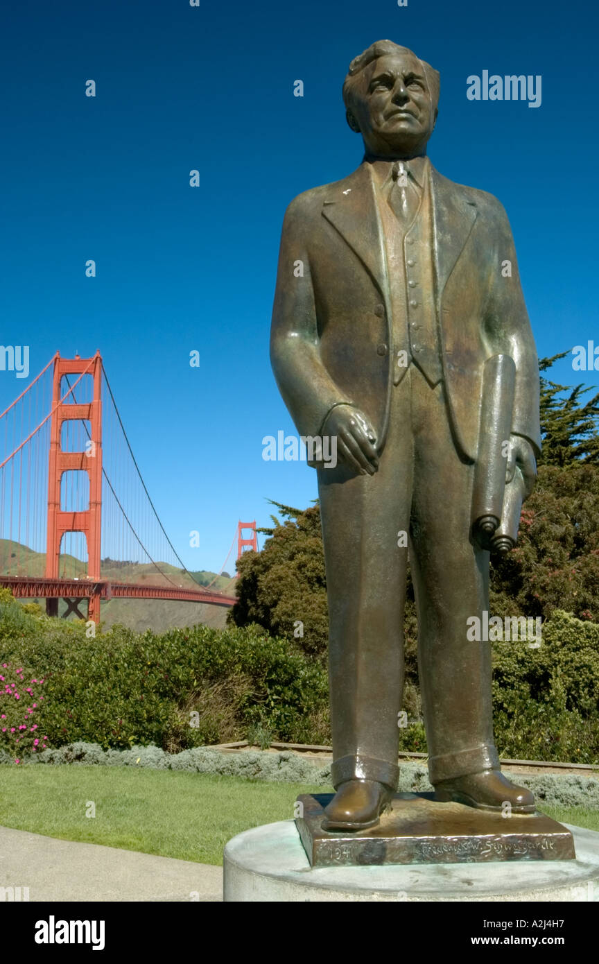 Statue of Joseph Strauss, designer of the Golden Gate Bridge, San ...