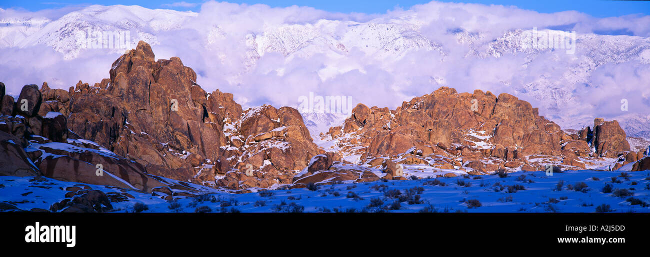 Sunset at Alabama Hills and Inyo Mountains near Lone Pine California ...