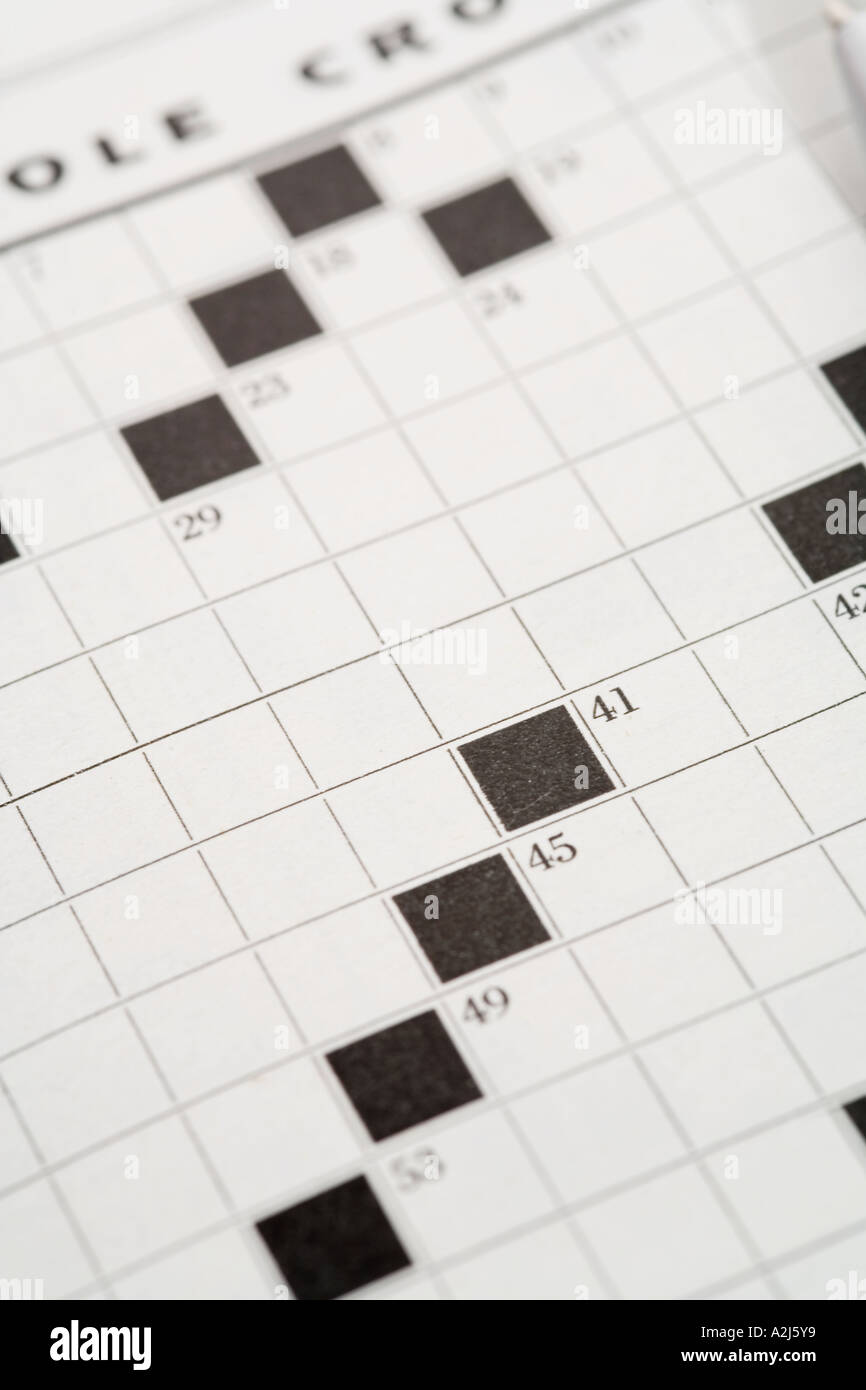 Crossword puzzle selective focus diagonal composition Stock Photo - Alamy