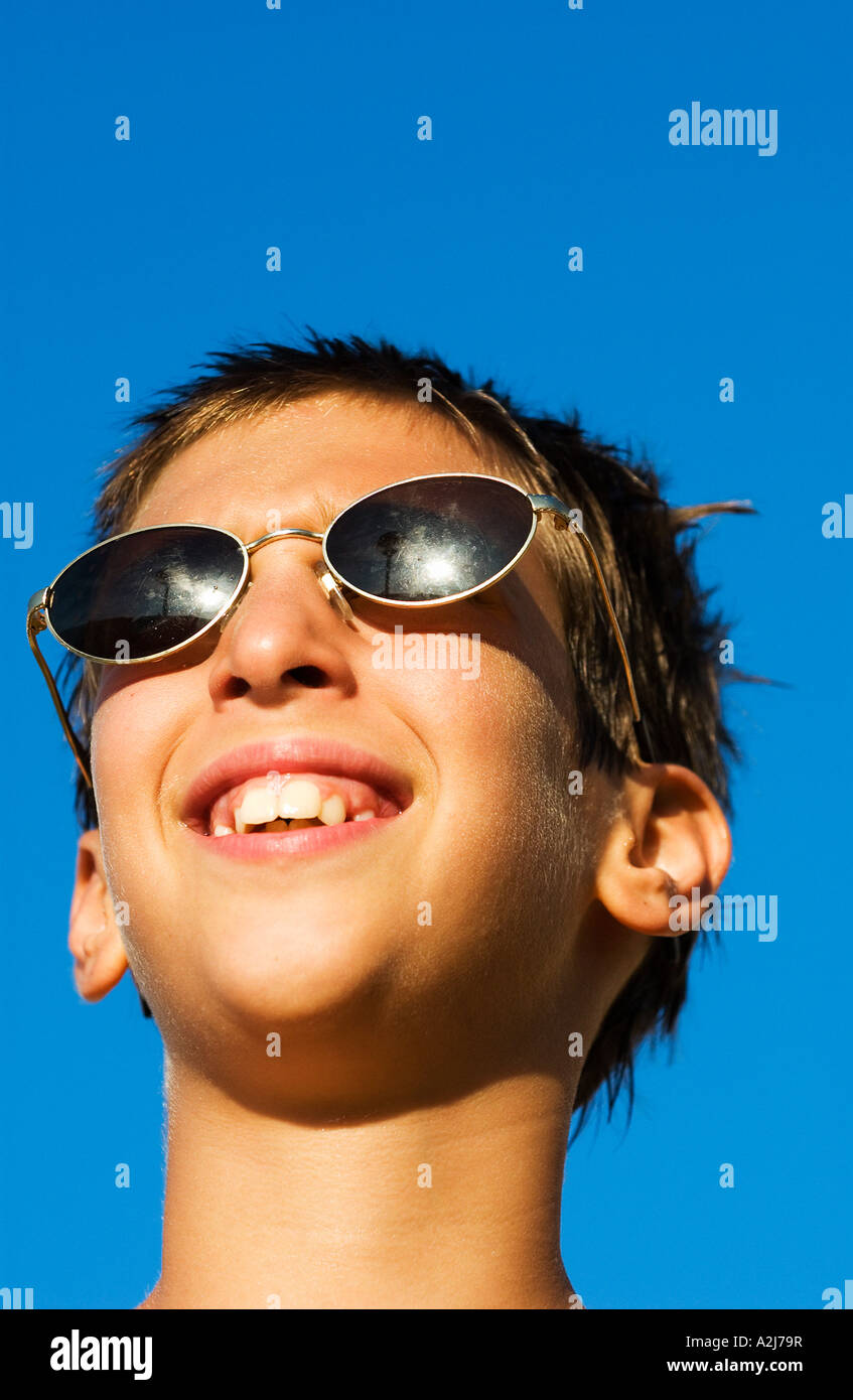 boy wears cool sunglasses Stock Photo - Alamy