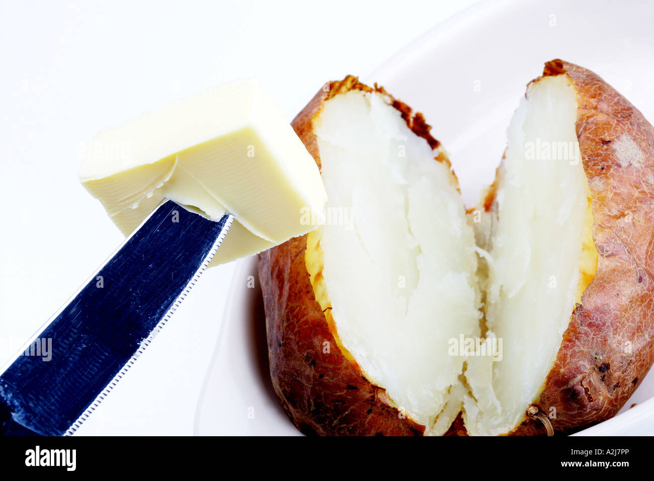 Jacket Potato with Butter Stock Photo - Alamy