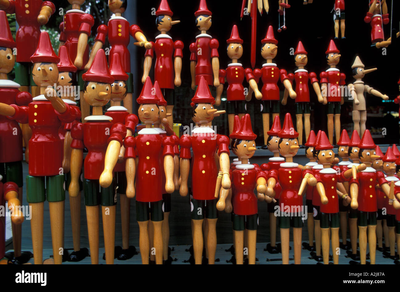 Pinocchios in Collodi, Italy Stock Photo - Alamy