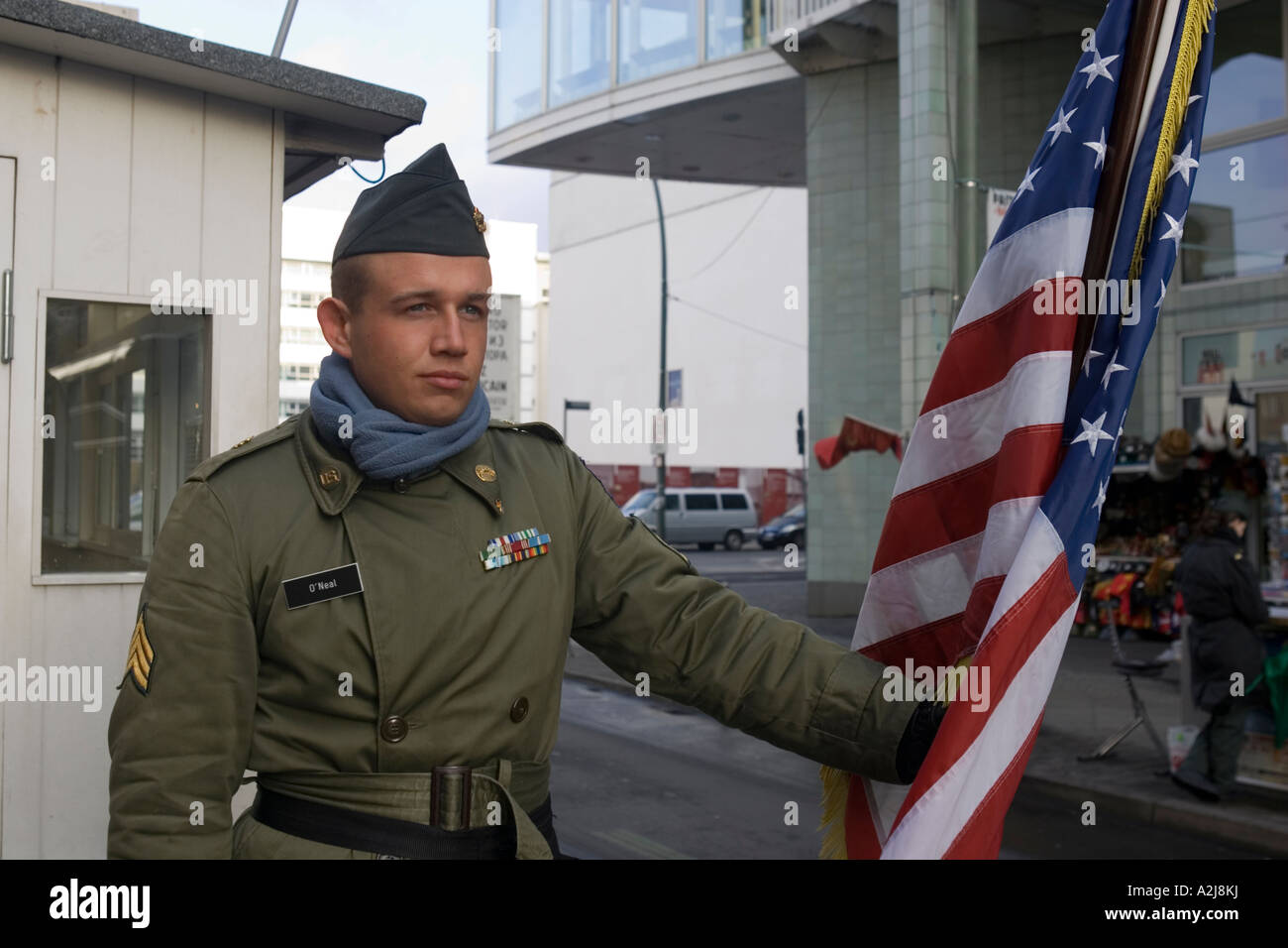American soldier Checkpoint Charlie Berlin Germany Stock Photo - Alamy