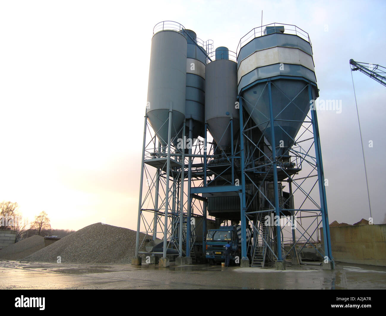 concrete cement plant with truck loading Stock Photo - Alamy