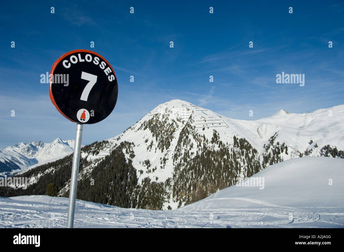 Black ski run piste sign in the French alps Stock Photo - Alamy