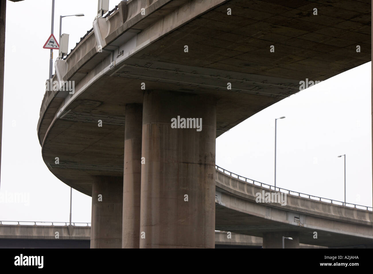 Underside of Spaghetti junction, on the M6 motorway, Birmingham, UK ...