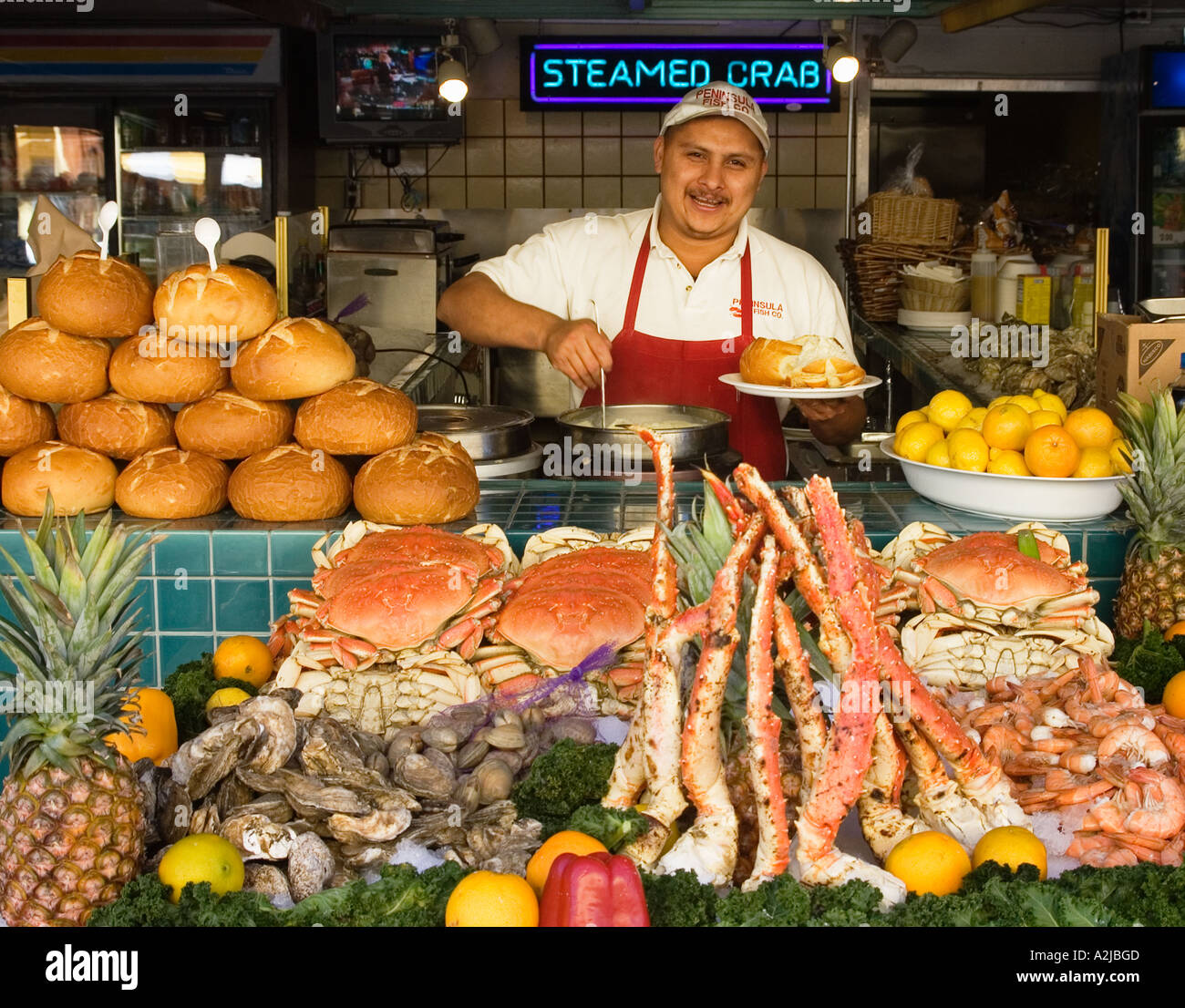 Antonio Miguel of Peninsula Fish Market at Fisherman s Wharf Monterey ...