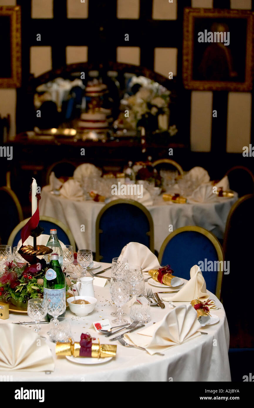 Tables set out for a wedding reception Stock Photo - Alamy