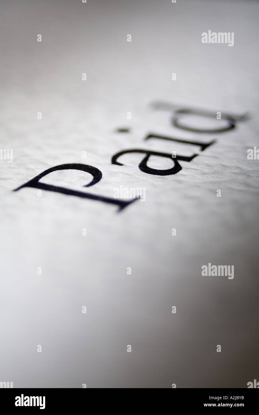 Paid word hi-res stock photography and images - Alamy