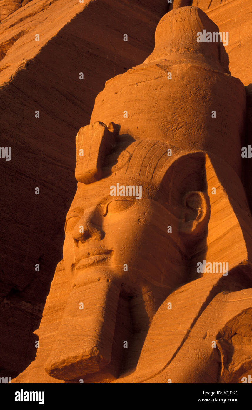 AF, Egypt, Abu Simbel. Face of Ramesses II, Great Temple of Ramessess ...