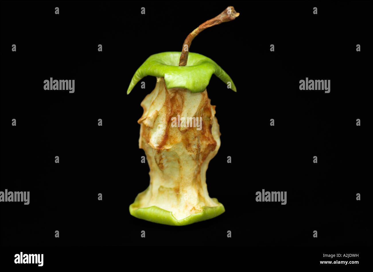 Rotten Apple Core Stock Photo - Alamy