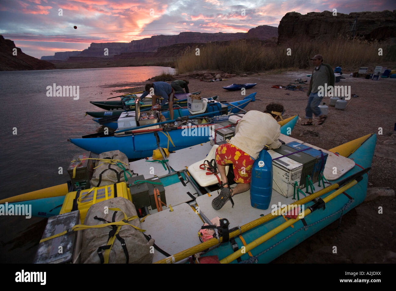 Jim Crossland rigging boats at Lee s fairy Grand Canyon Arizona USA ...