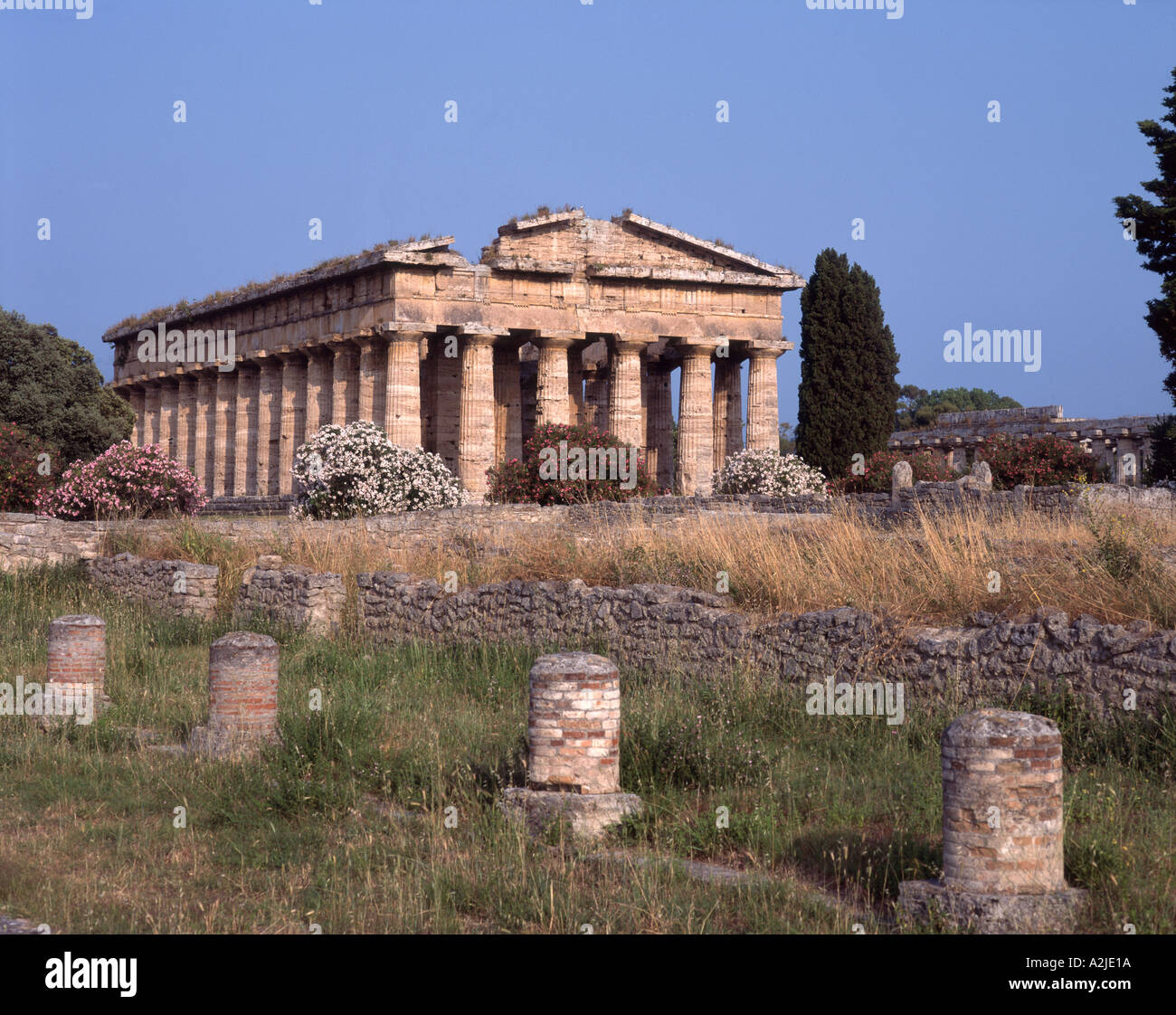 Italy Paestum Temple of Neptune Stock Photo - Alamy