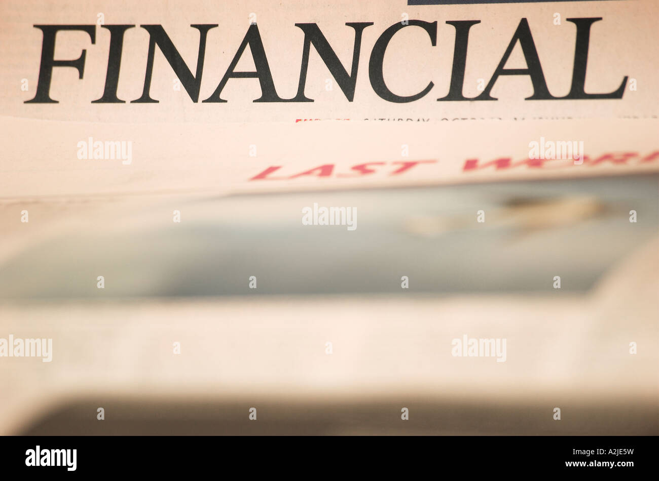 Close Up of a Newspaper Financial Page Stock Photo - Alamy