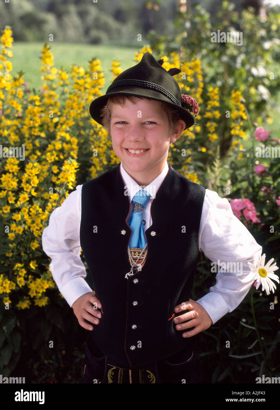 Germany Bavaria Boy in Traditional Costume Stock Photo - Alamy