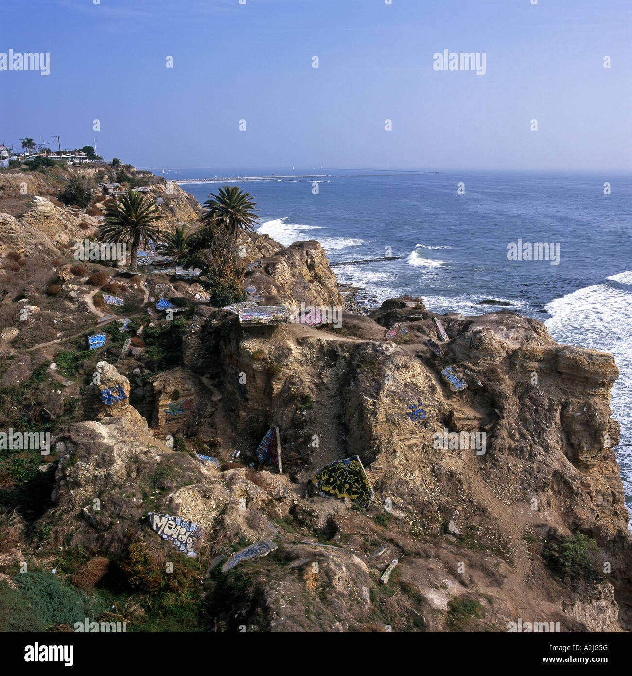 View from Point Fermin Park, San Pedro, Los Angeles, California, USA ...