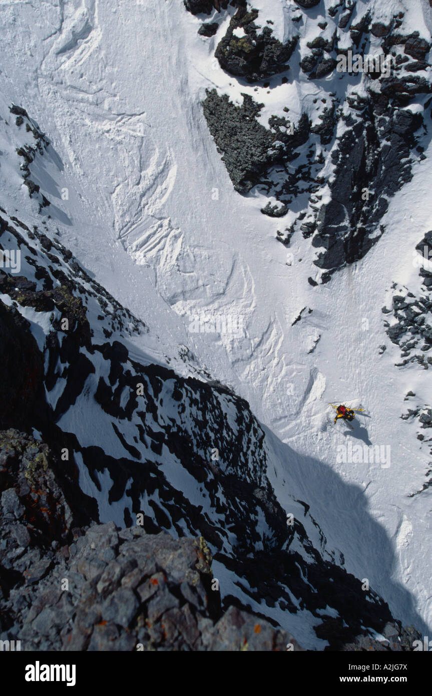 brian o neill skiing a chute in the backcountry near telluride colorado ...