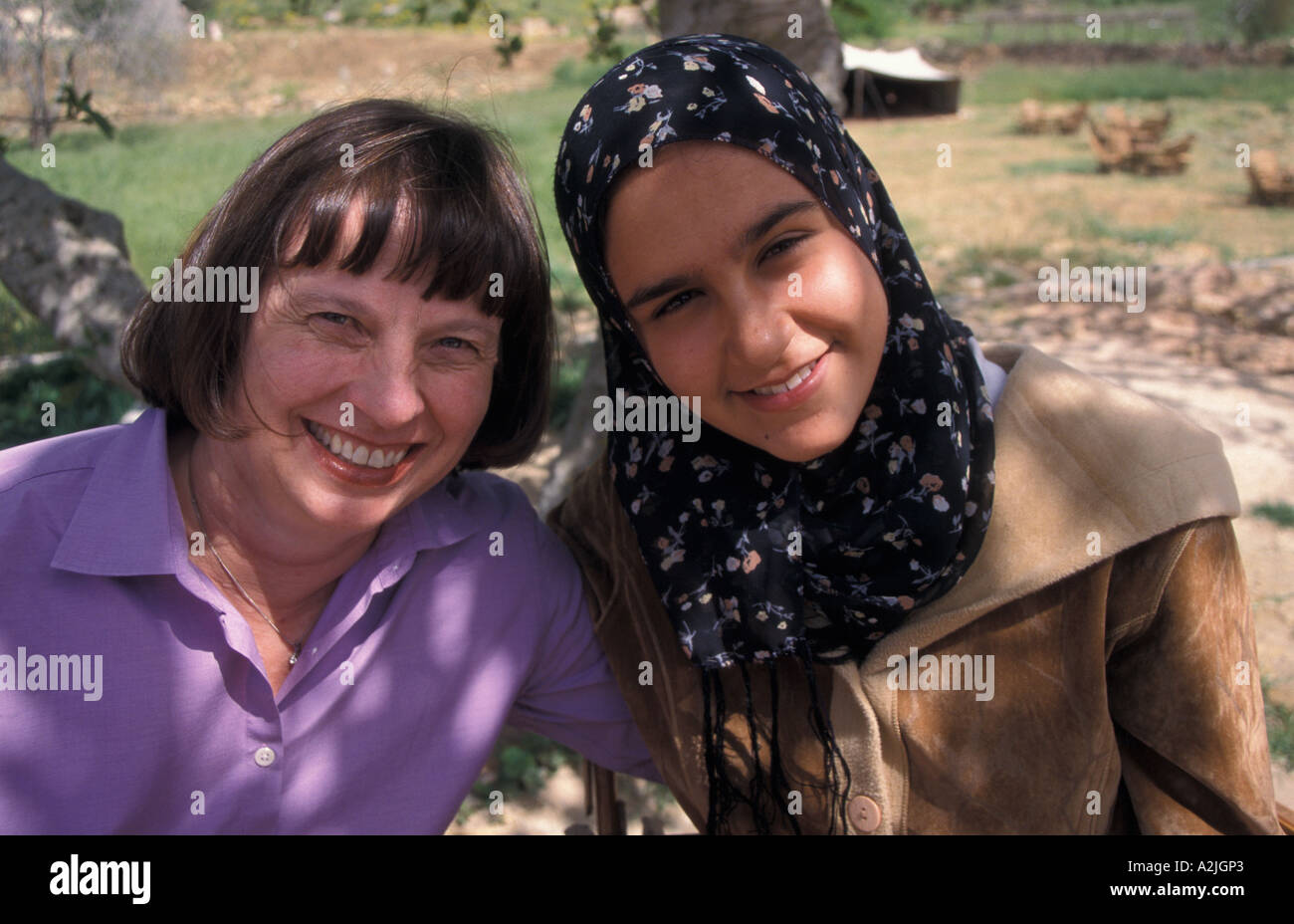 Africa, Libya, American tourist and Libyan teenager (MR Stock Photo - Alamy