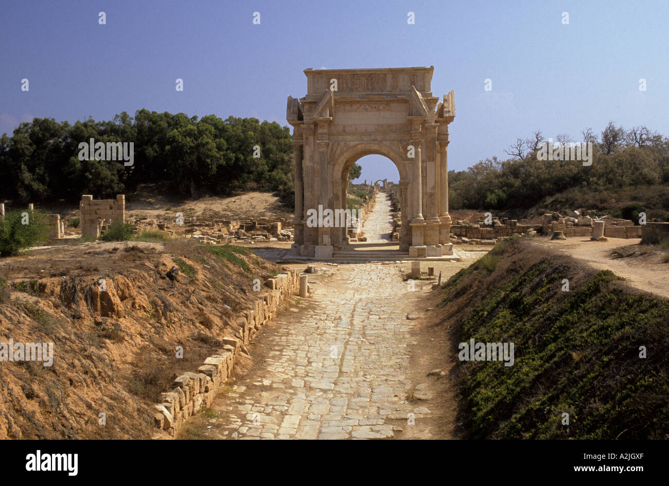 Africa, Libya, Leptis Magna, Severan Arch Stock Photo - Alamy