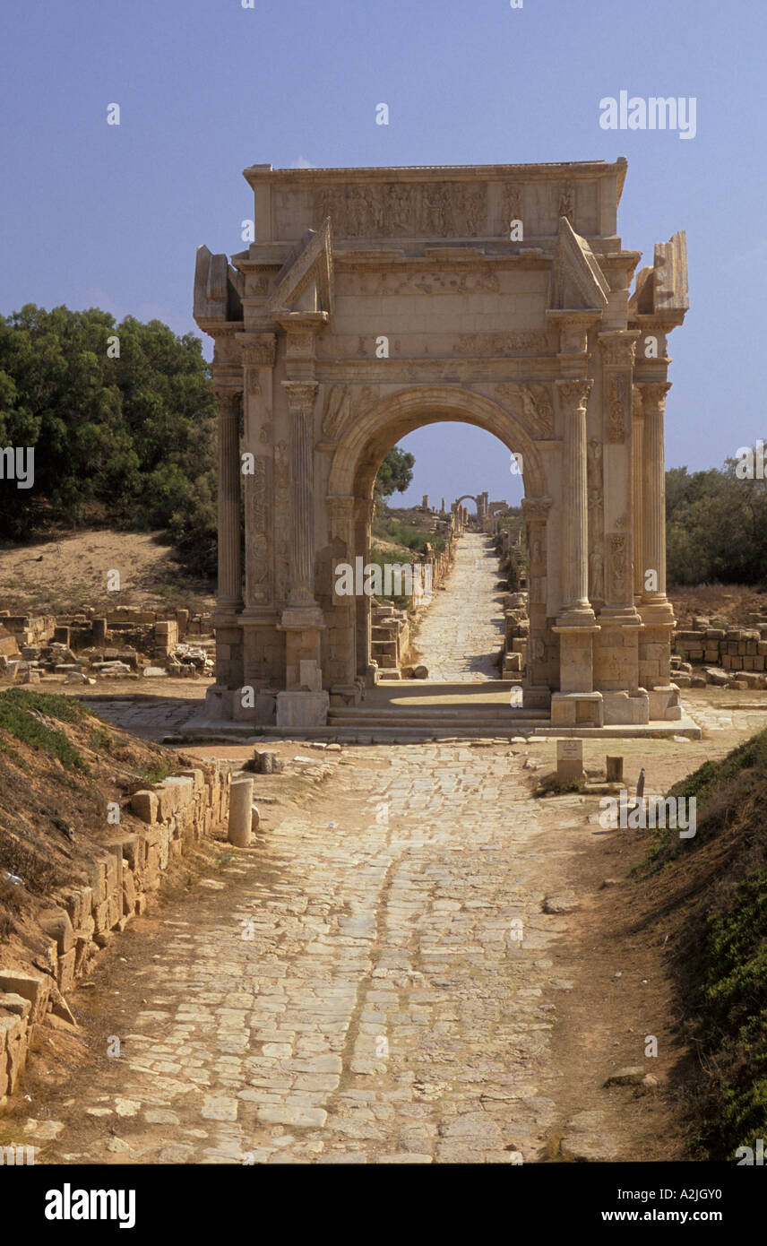 Africa, Libya, Leptis Magna, Severan Arch Stock Photo - Alamy