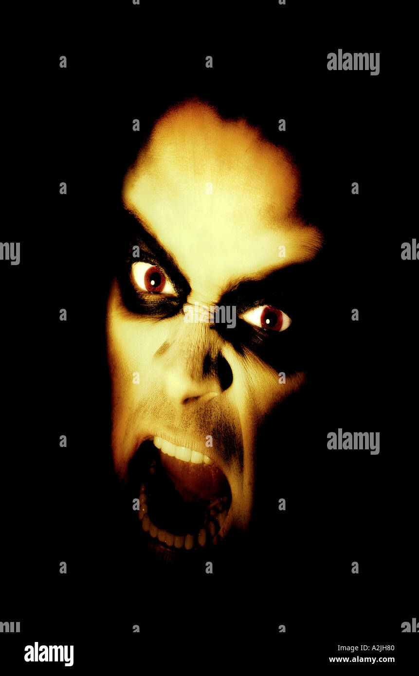 demonic face of a man Stock Photo - Alamy