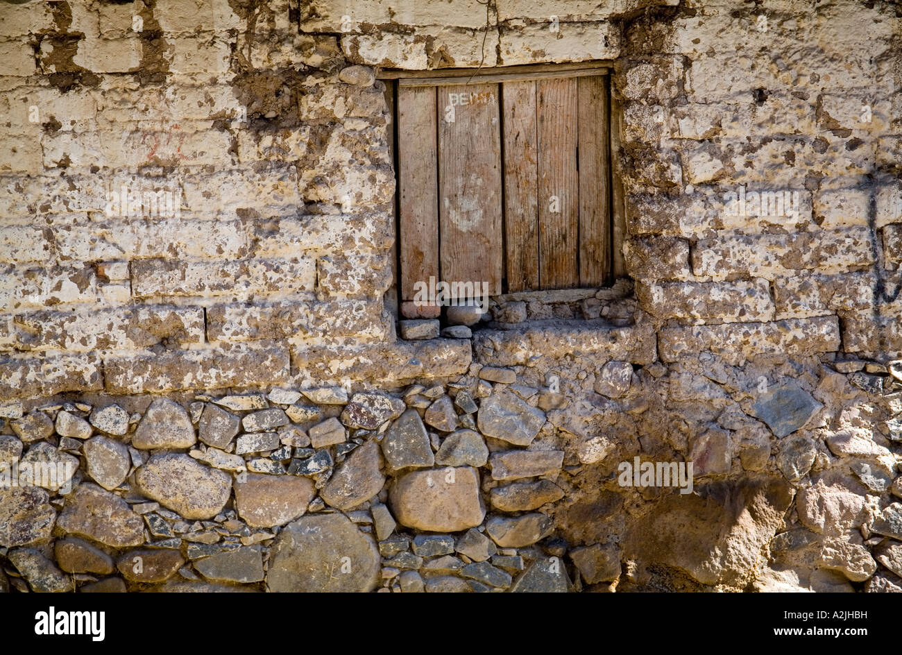 Stone wall and window Stock Photo - Alamy
