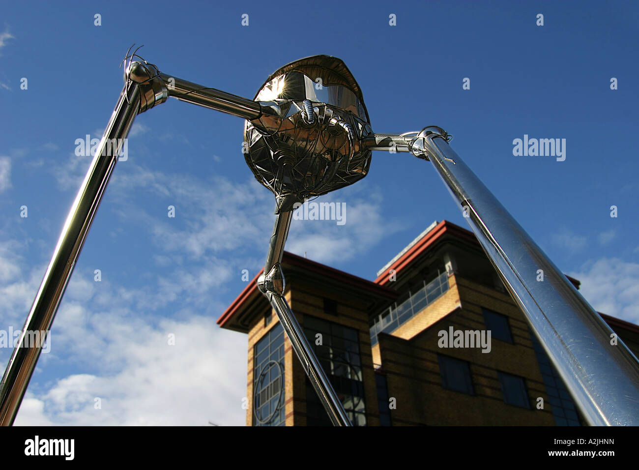 H G Wells Martian from War of the Worlds in Woking Town Centre Stock ...